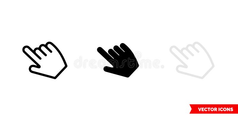 Hover Icon of 3 Types Color, Black and White, Outline. Isolated Vector ...