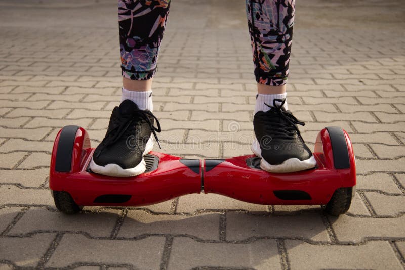 Hoverboard Ride on Interlocking Paving Stock Image - Image of ...