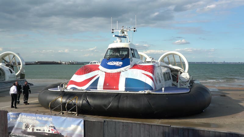Hovercraft Arriving at Ryde Hoverport on the Isle of Wight Stock ...