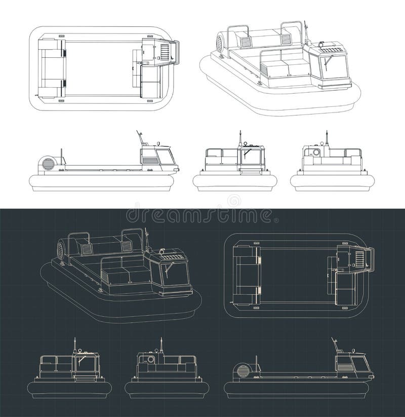 Hovercraft drawings stock vector. Illustration of transport - 234736740