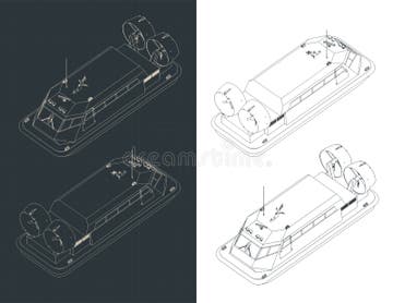 Hovercraft Isometric Blueprints Stock Vector - Illustration of ...