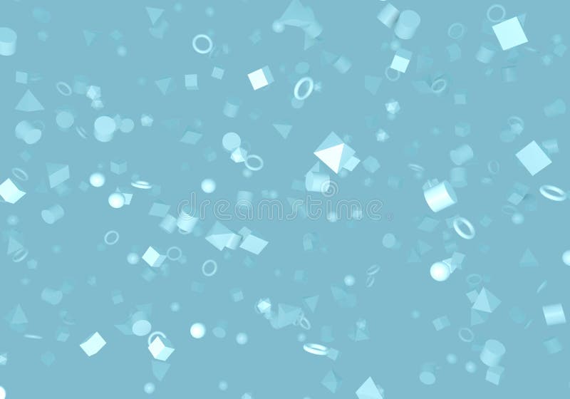 Hovering Basic Geometric Shapes - 3d Illustration Stock Illustration ...