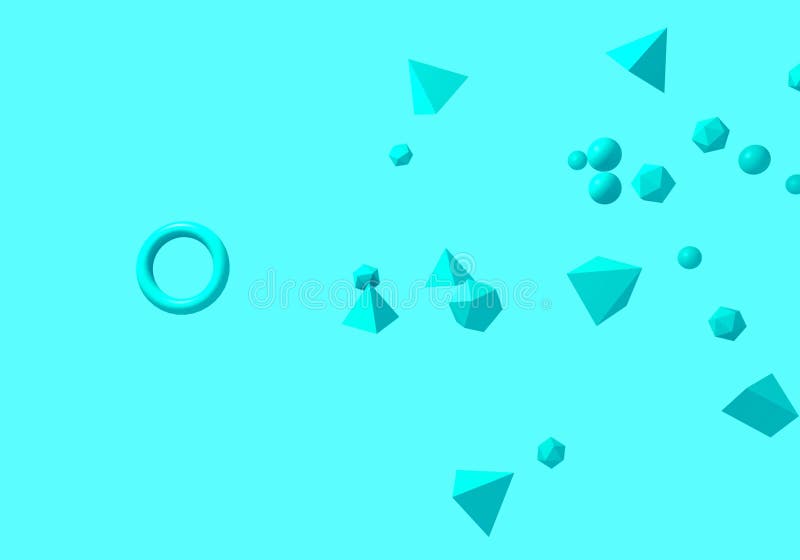 Hovering Basic Geometric Shapes - 3d Illustration Stock Illustration ...