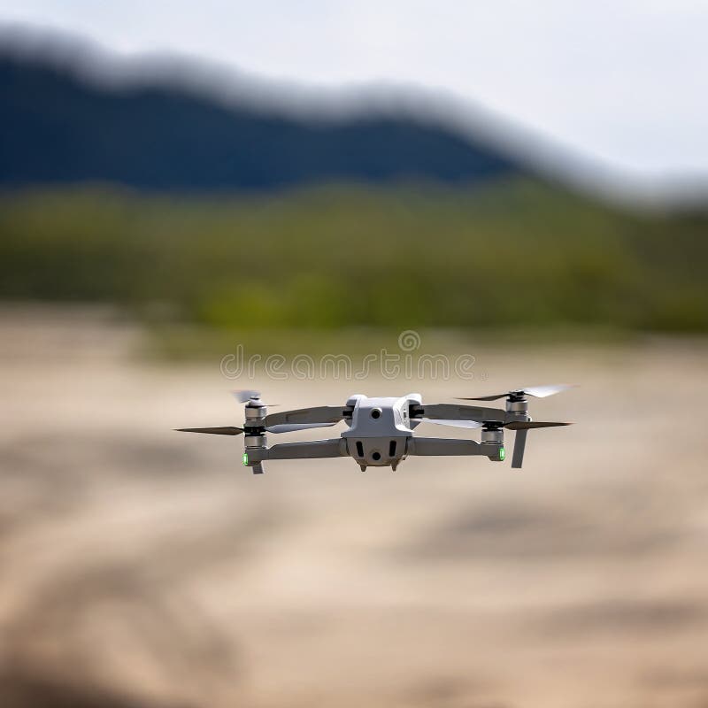 Drone Hovering Above a Sandy Beach Stock Image - Image of piloting ...