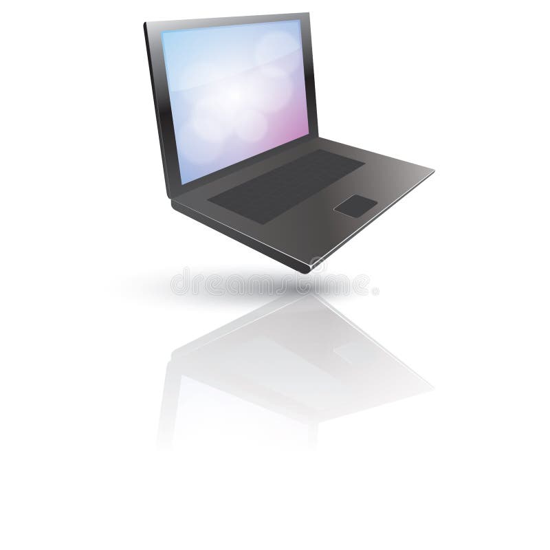 Hovering Laptop stock vector. Illustration of connection - 14413516