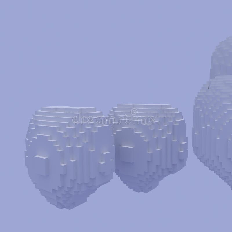 Hovering Objects Made of White Cuboids Stock Illustration ...