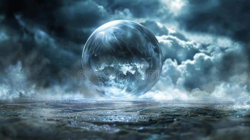 A Hovering Sphere Pulses with Mysterious Energy Stock Illustration ...