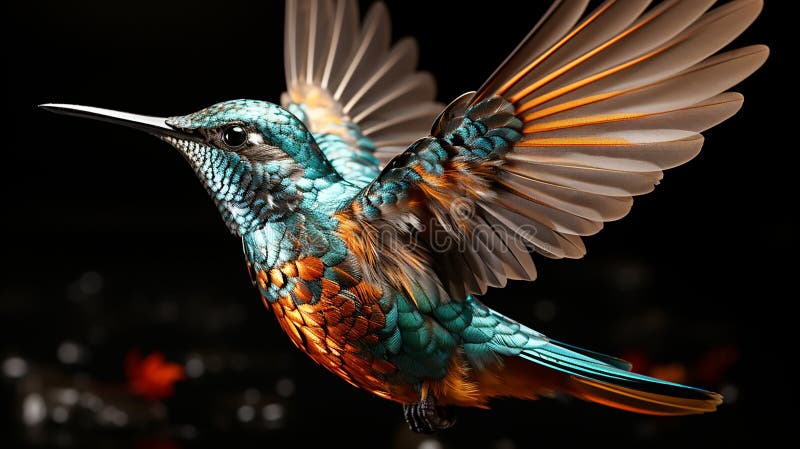 The Hovering Stance of a Bee Hummingbird, Emphasizing Its Tiny Size and ...