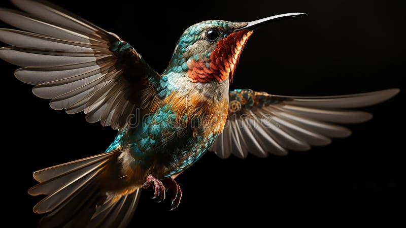 The Hovering Stance of a Bee Hummingbird, Emphasizing Its Tiny Size and ...