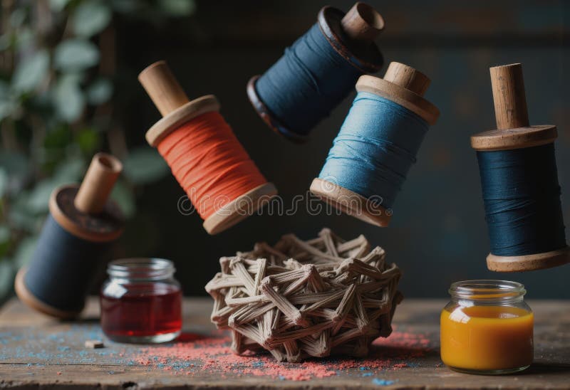 Hovering Textile Printing Materials and Vibrant Dyes in a Creative ...