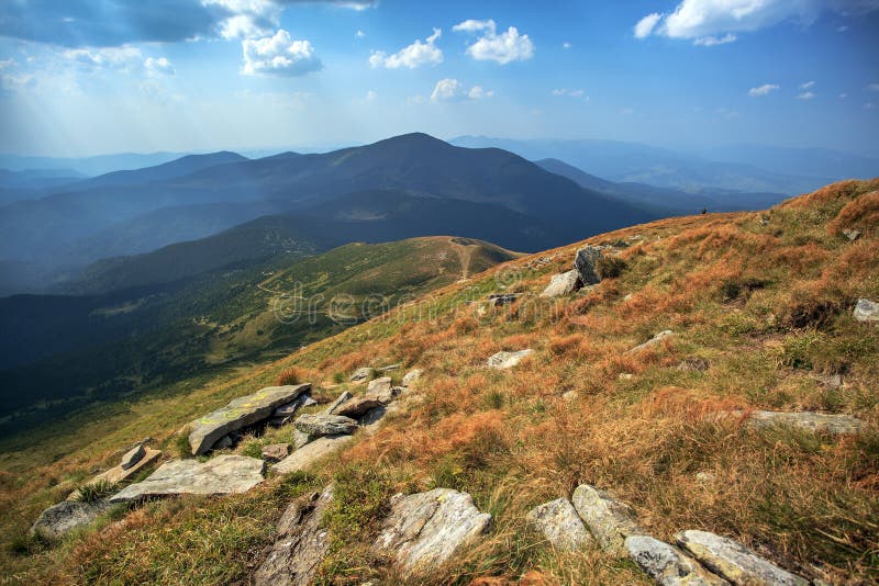 Hoverla, the Highest Mountain in Ukraine Stock Photo - Image of light ...