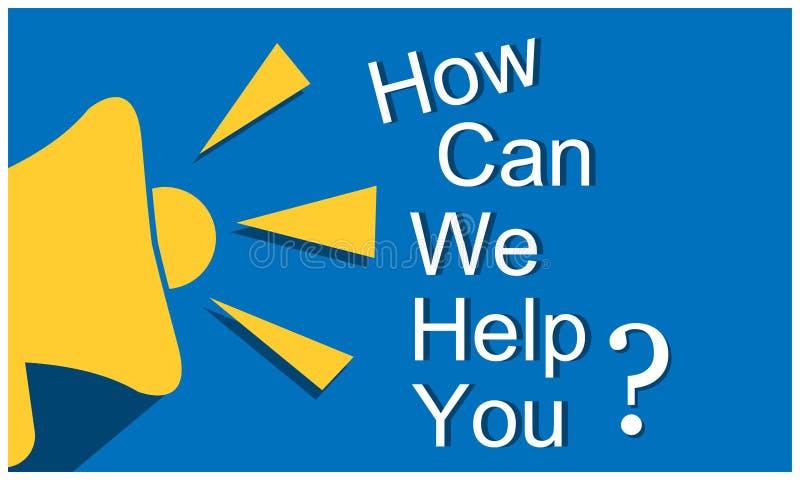 How Can we Help You with Megaphone. Flat Vector Illustration on White ...