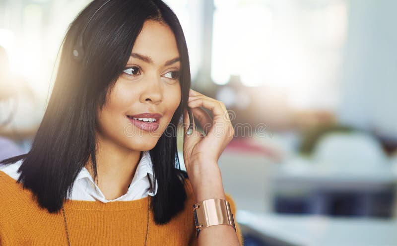 How Can I Help You. a Woman Working in Her Office. Stock Image - Image ...
