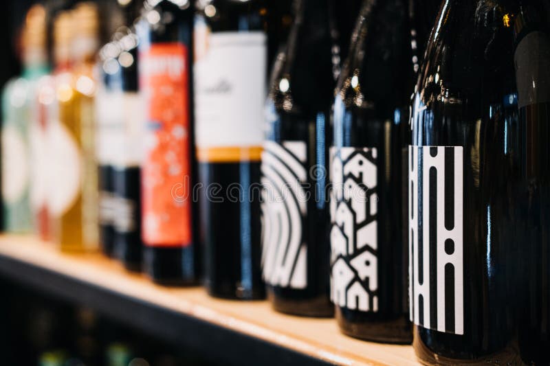 How Choose Wine. Assorted Wine Bottles on Display in a Store Stock ...