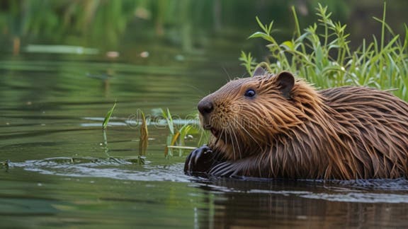 How Do Beavers Build Their Dams? Stock Illustration - Illustration of ...