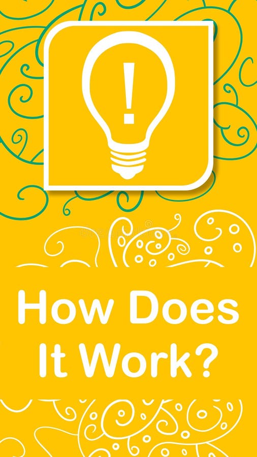 How Does it Work Bulb Yellow Turquoise Curvy Design Element Vertical ...