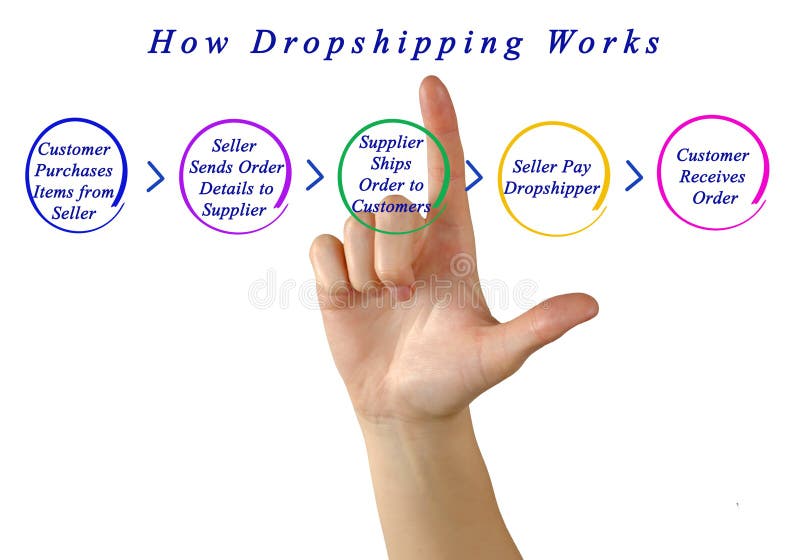 How dropshipping works stock photo. Image of female, concept - 97290094