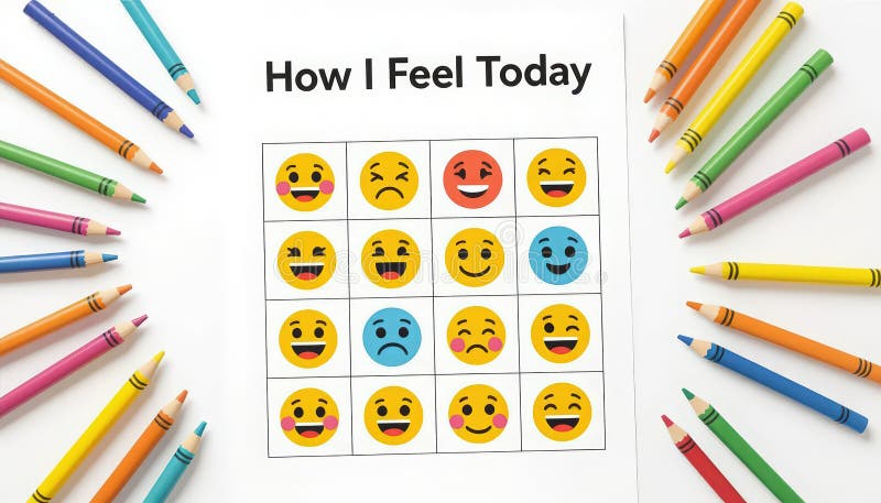 How I Feel Today – Mood Worksheet Stock Illustration - Illustration of ...