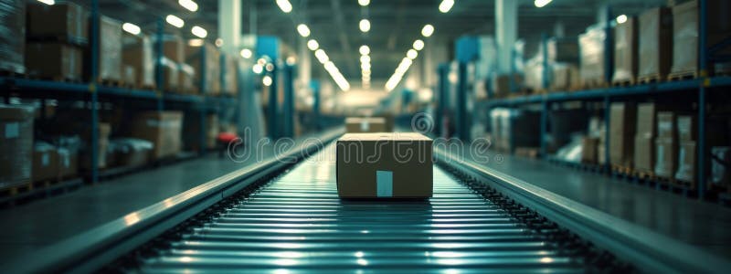 How a Machine is Used To Move Boxes through a Warehouse Stock ...