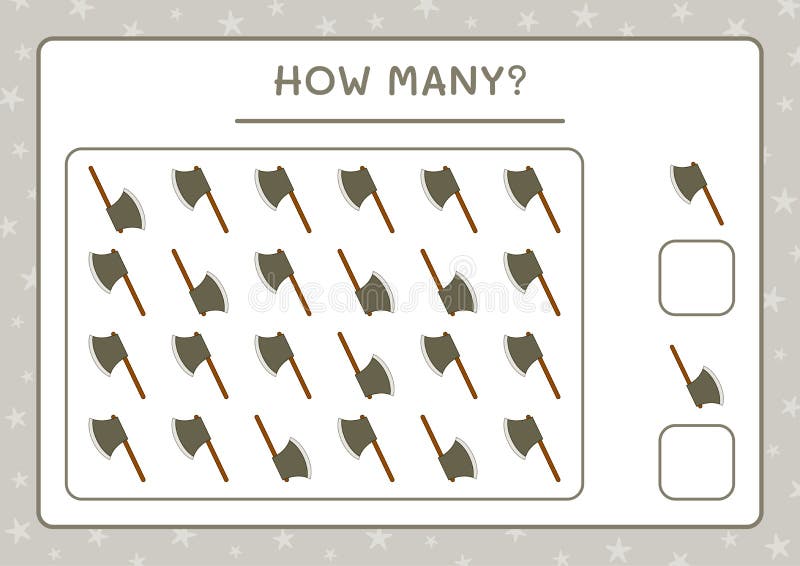 How Many Ax, Game for Children. Vector Illustration Stock Vector ...