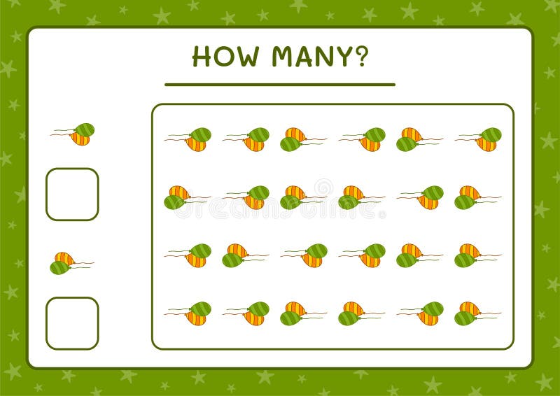 How Many Balloon, Game for Children. Vector Illustration Stock Vector ...