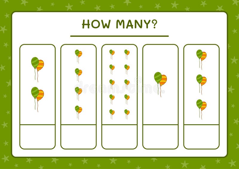 How Many Balloon, Game for Children. Vector Illustration Stock Vector ...