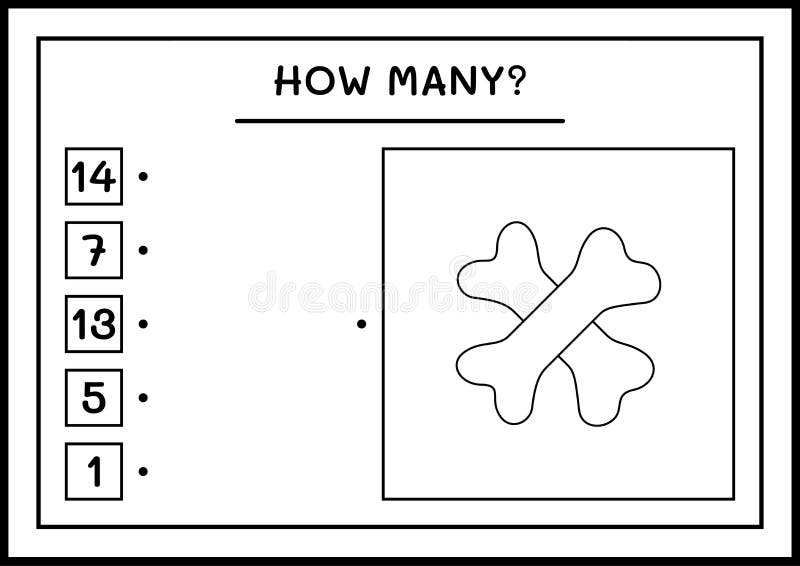How Many Bone, Game for Children. Vector Illustration Stock Vector ...