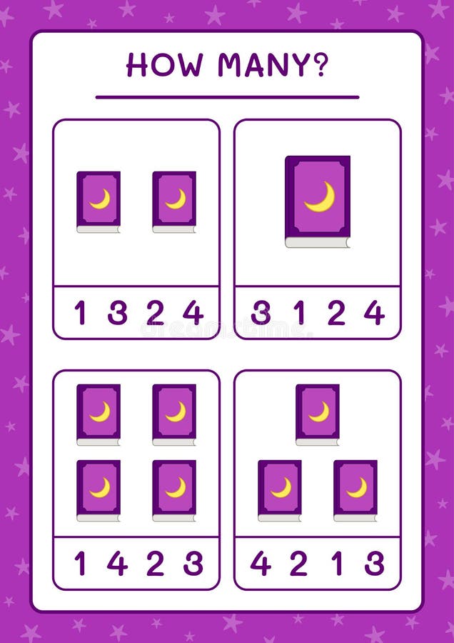 How Many Book, Game for Children. Vector Illustration Stock Vector ...