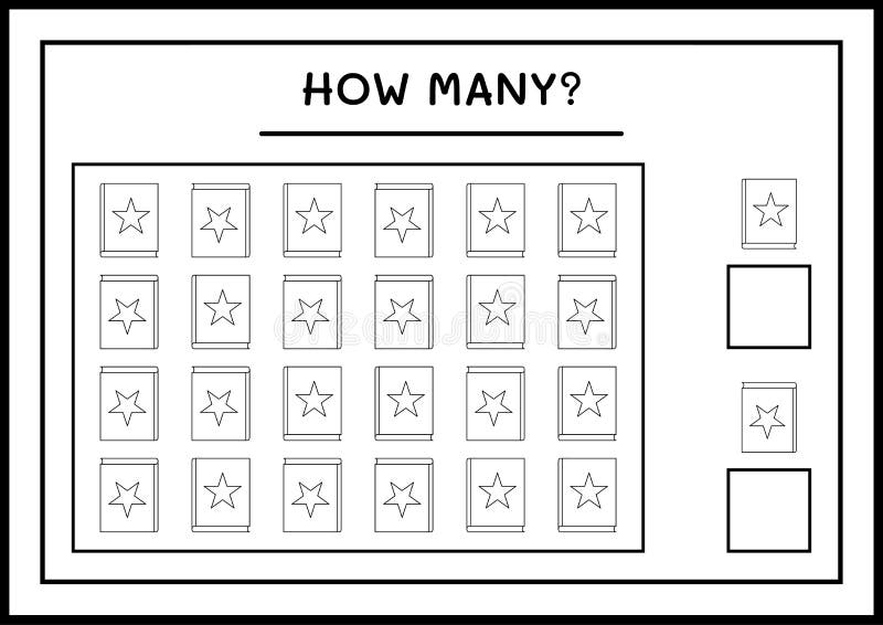 How Many Book, Game for Children. Vector Illustration Stock Vector ...