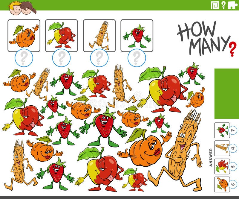 How Many Cartoon Pencil Crayons Counting Activity Stock Vector ...