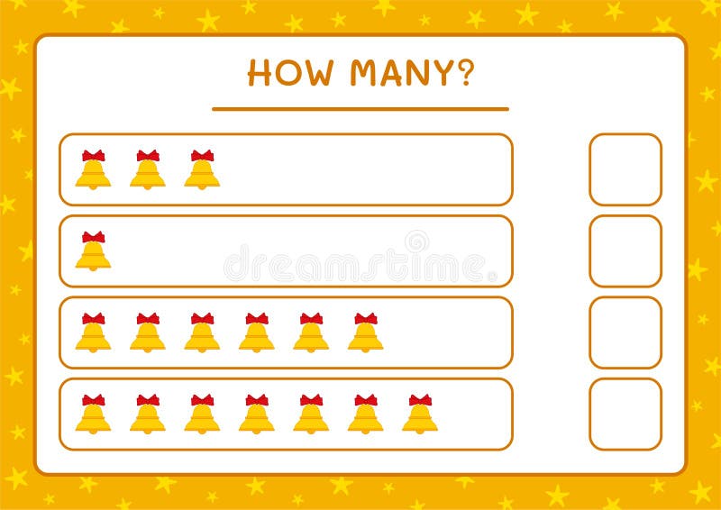 How Many Christmas Bell, Game for Children. Vector Illustration Stock ...