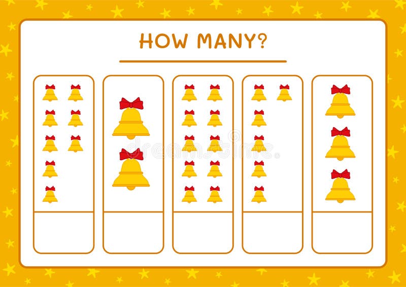 How Many Christmas Bell, Game for Children. Vector Illustration Stock ...