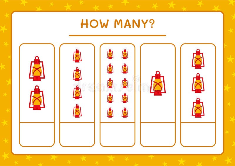 How Many Christmas Lantern, Game for Children. Vector Illustration ...