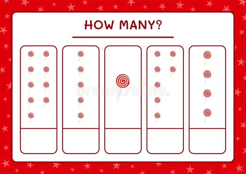 How Many Christmas Lollipop, Game for Children. Vector Illustration ...