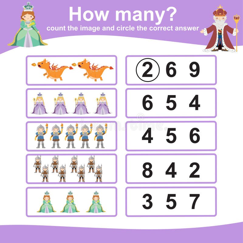 Count and Circle Answer for Children. Exercise for Children To ...