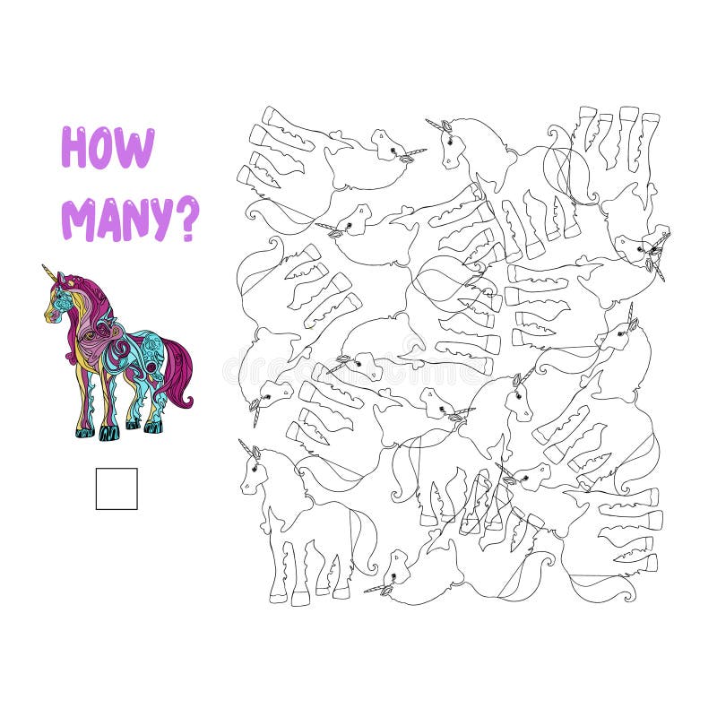 How Many. Count How Many Objects are Hidden in the Picture Stock Vector ...