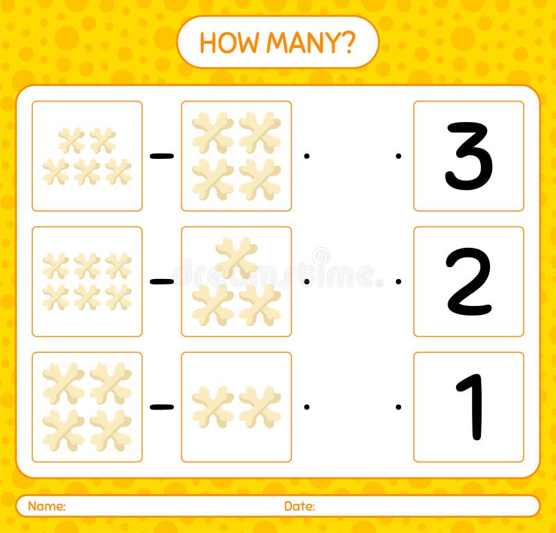 How Many Counting Game with Bone. Worksheet for Preschool Kids, Kids ...