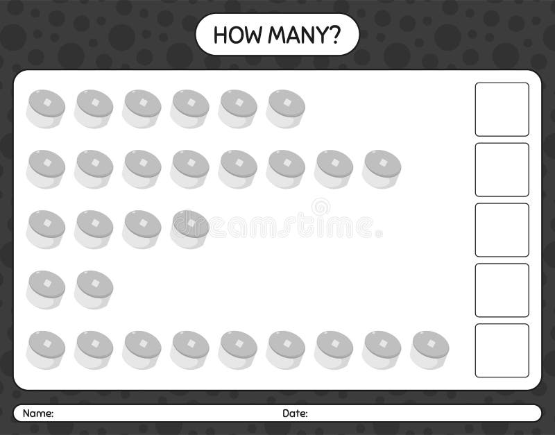 How Many Counting Game Cherry. Worksheet for Preschool Kids Kids ...