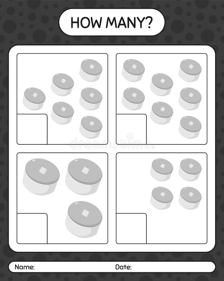 How Many Counting Game Apple. Worksheet for Preschool Kids Kids ...