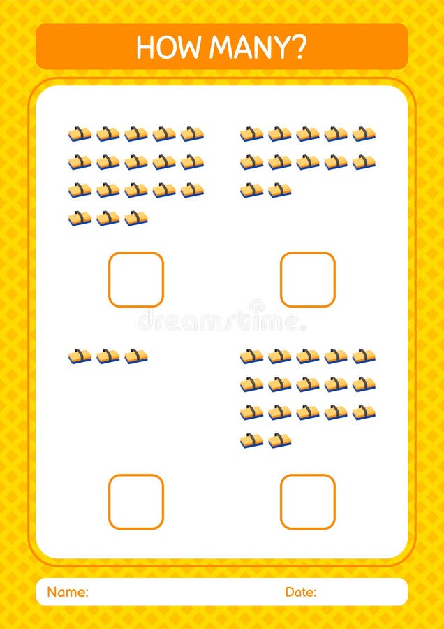 How Many Counting Game with Chalkboard Eraser. Worksheet for Preschool ...