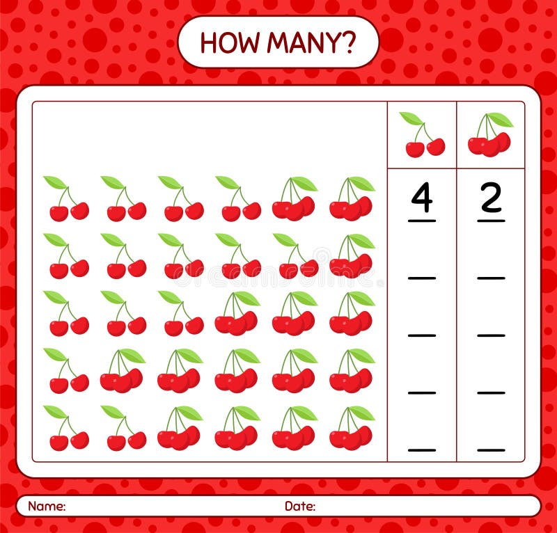 How Many Counting Game Apple. Worksheet for Preschool Kids Kids ...
