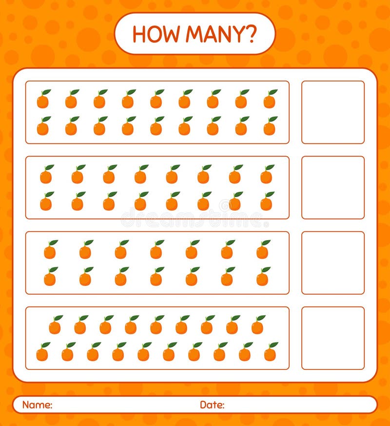 How Many Counting Game Cherry. Worksheet for Preschool Kids Kids ...