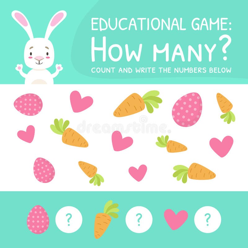 How Many Counting Game for Preschool Children, Educational Mathematical ...
