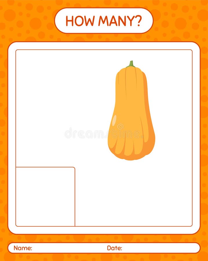 How Many Counting Game with Squash. Worksheet for Preschool Kids, Kids ...