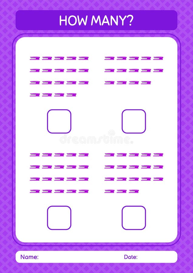 How Many Counting Game with Stapler. Worksheet for Preschool Kids, Kids ...