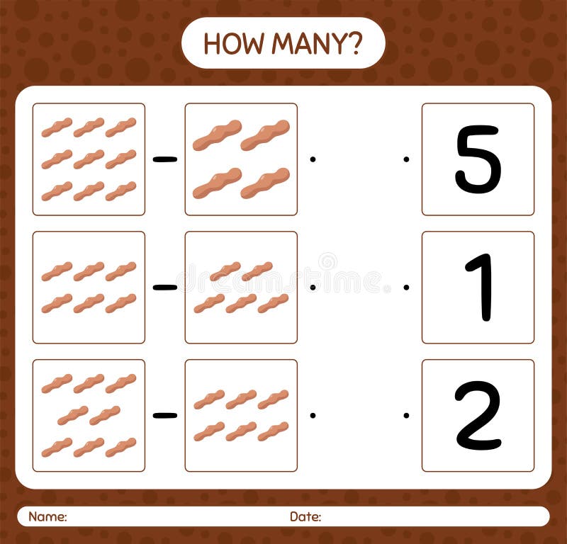 How Many Counting Game Apple. Worksheet for Preschool Kids Kids ...