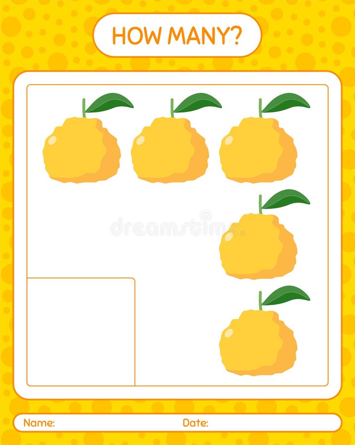 How Many Counting Game with Ugli. Worksheet for Preschool Kids Stock ...