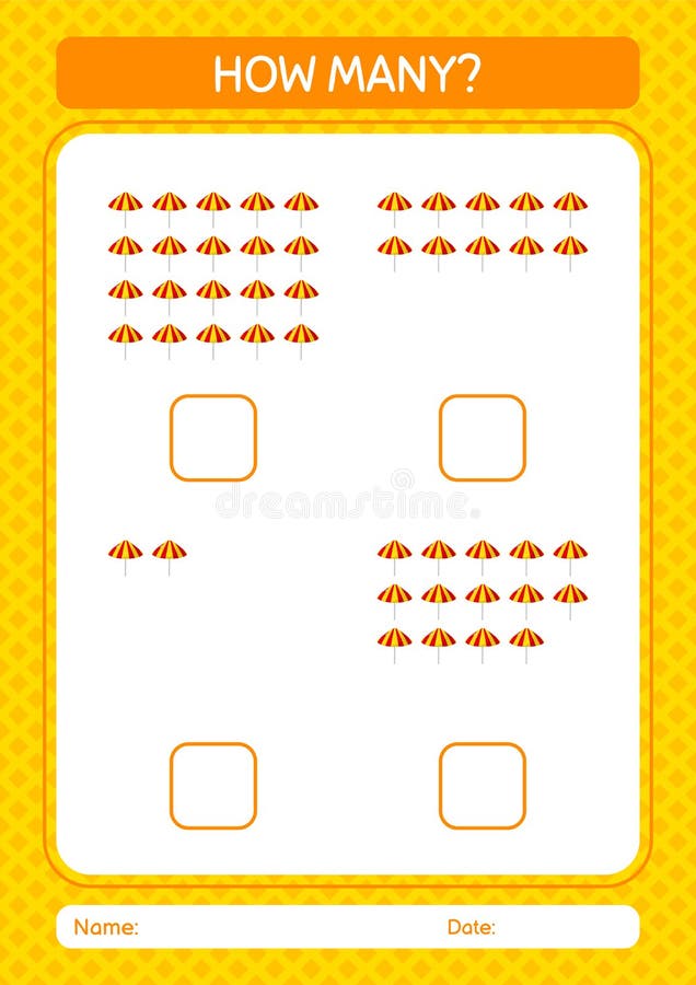 How Many Counting Game Cherry. Worksheet for Preschool Kids Kids ...