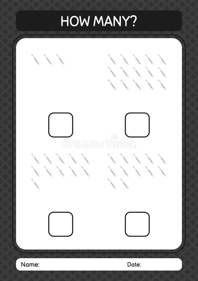 How Many Counting Game with Whiteboard Marker. Worksheet for Preschool ...