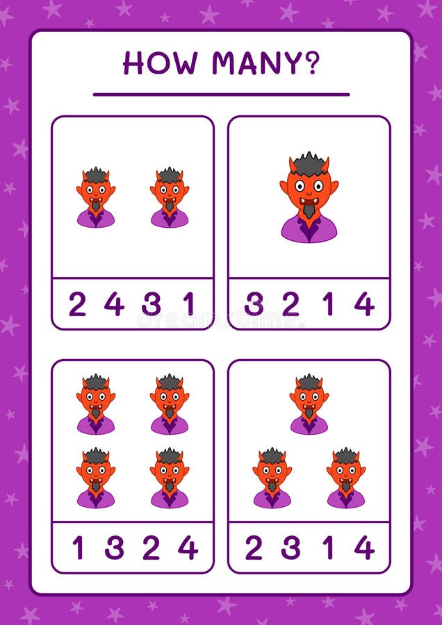 How Many Devil, Game for Children. Vector Illustration Stock Vector ...